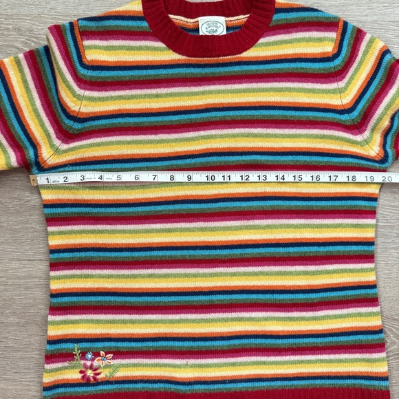 Laura Ashley | Sweaters | Vintage Laura Ashley 0 Wool Rainbow Striped ...